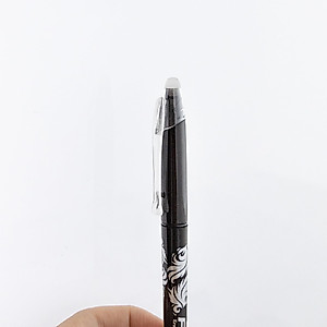 BAZIC Frizz Erasable Gel Pen 0.7mm Black Color, Fine Point Inks Pens Mistake Eraser, Smooth Drawing Writing for Gift Office School, 24-Pack