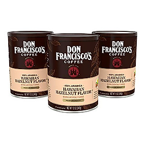 Don Francisco's Hawaiian Hazelnut Flavored Ground Coffee (3 x 12 oz Cans)