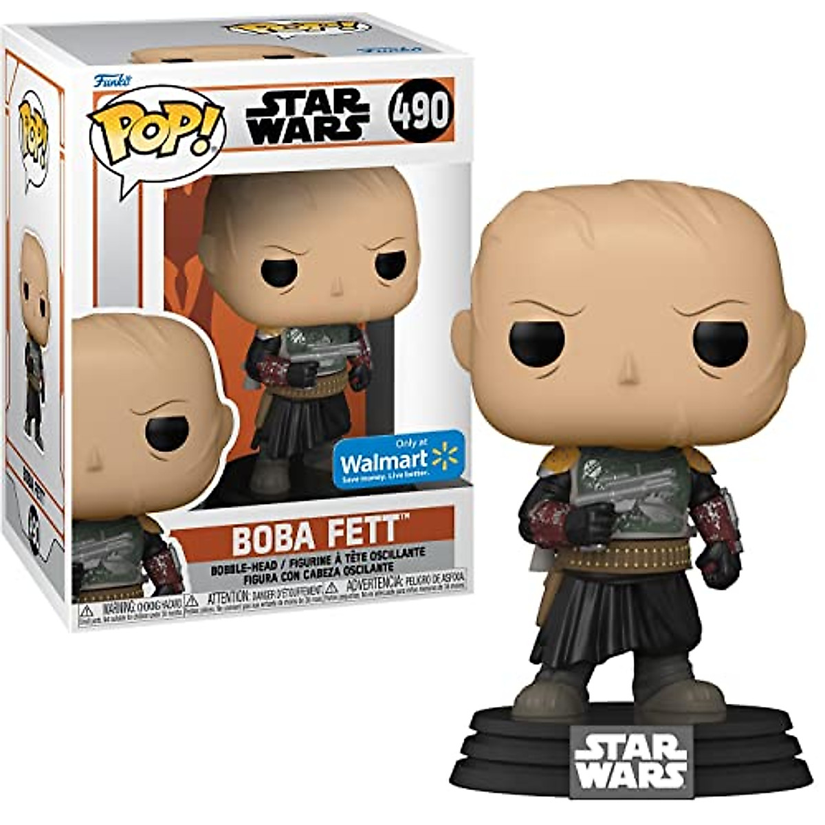 Funko Pop! Star Wars: Mandalorian - Boba Fett Without Helmet Vinyl Bobblehead Exclusive