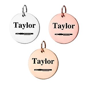 Flute Charm, Personalized Engraved Stainless Steel Flute Name Charm, DIY, Music Gift for Musicians, Flute Players, Marching Band