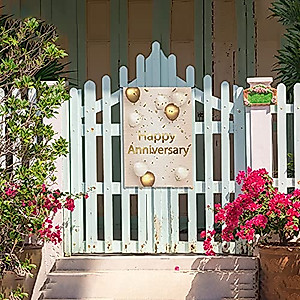 Maicaiffe Happy Anniversary Garden Flag - Wedding Anniversary / Company Anniversary Party Lawn Yard Flag, Outdoor Indoor Decor - Double Sided