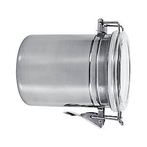 Food Containers, Container Set with Clear Arylic Lid and Locking Clamp Lid Stainless Steel Airtight Canister,Food Storage (L)