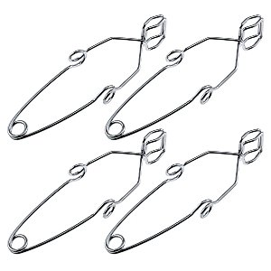 E-outstanding 4-Pack Steel Wire Test Tube Clamp 145mm Fit for 5-40mm Tube Heating Glass Tube Tongs Supplies Lab Test Tube Holder Sprung Tool