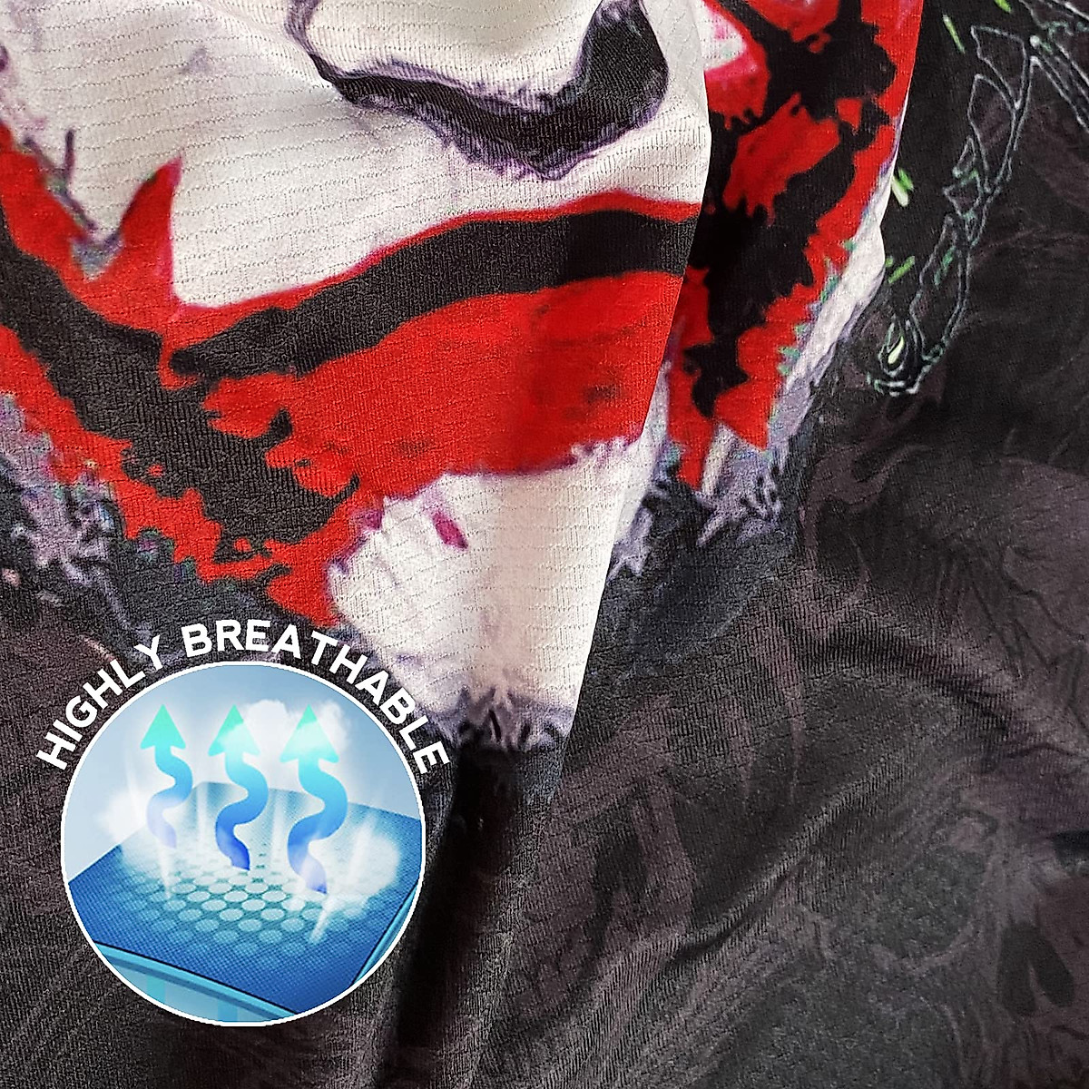 Obacle Balaclava Face Mask Men Women Ski Cycling (Skull White Face Red Blood)