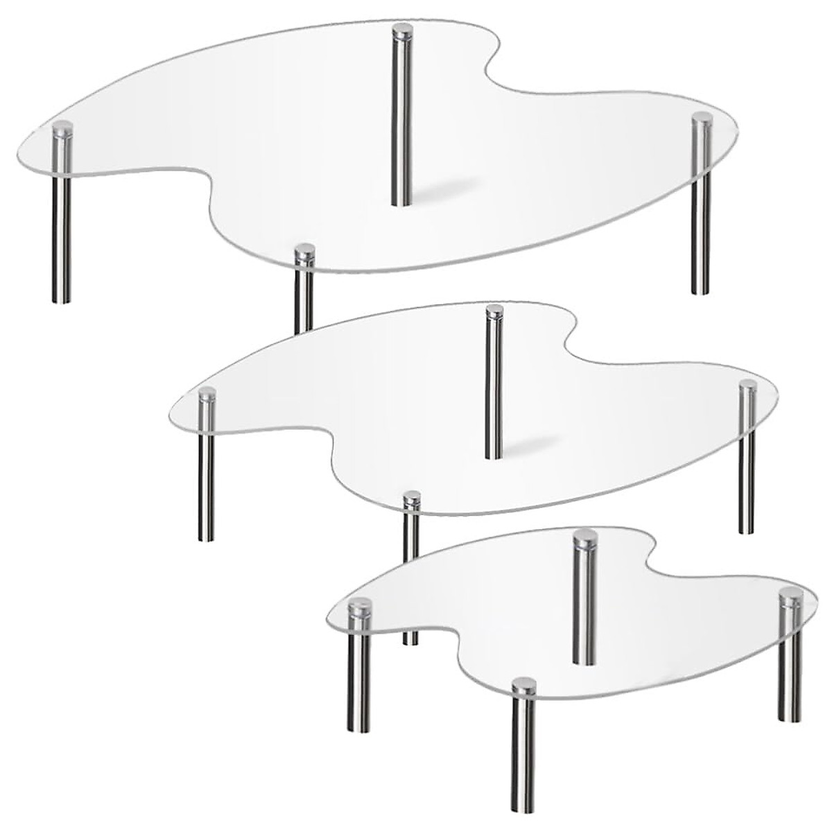 Abaodam 3pcs Cake Display Stand Clear Shelves for Display Toy Storage Stand Perfume Organizer for Dresser Food Stands for Display Party Acrylic Tiered Display Stand Tiered Shelf Organizer