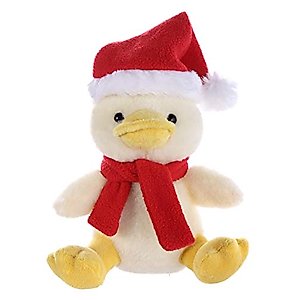 Plushland 12 inch Christmas Plush Toys, Soft Best Stuffed Animal Gift with Red and White Santa Hat and Winter Scarf, Xmas Holiday Christmas Stocking Stuffer for Kids