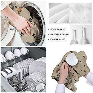 Big buy store Kitchen Towels Set of 4 Cat Welcome Butterfly Dish Towels and Dishcloths Sets Decorative Tea Towel Retro Paws Absorbent Hand Towels for Kitchen Drying Bathroom Decor Gift 18x28 Inch