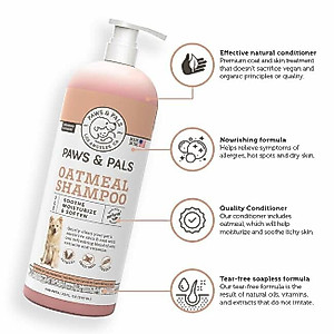 6-in-1 Dog Shampoo and Conditioner for Itchy Skin, Made in USA - 20oz Vet Formula Natural Medicated Best for De-Shedding, Itch Relief, Smelly Odor, Dry Sensitive Skin - Dogs & Cats Oatmeal Pet Wash