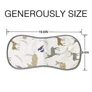 Baby Burp Cloths for Newborn Infant 100% Organic Cotton Ultra Absorbent and Soft Milk Spit Up Rags Baby Washcloths Burping Bibs Keep Clothes Dry 3 Layers for Unisex Boys and Girls Sets of 5 Pack…