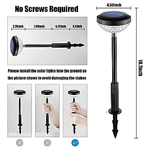 Elemy Solar Path Lights Color Changing/Warm White Solar Lights Outdoor Waterproof Solar Powered Garden Lights Path Lights for Garden Pathway Yard(6 Pcs)