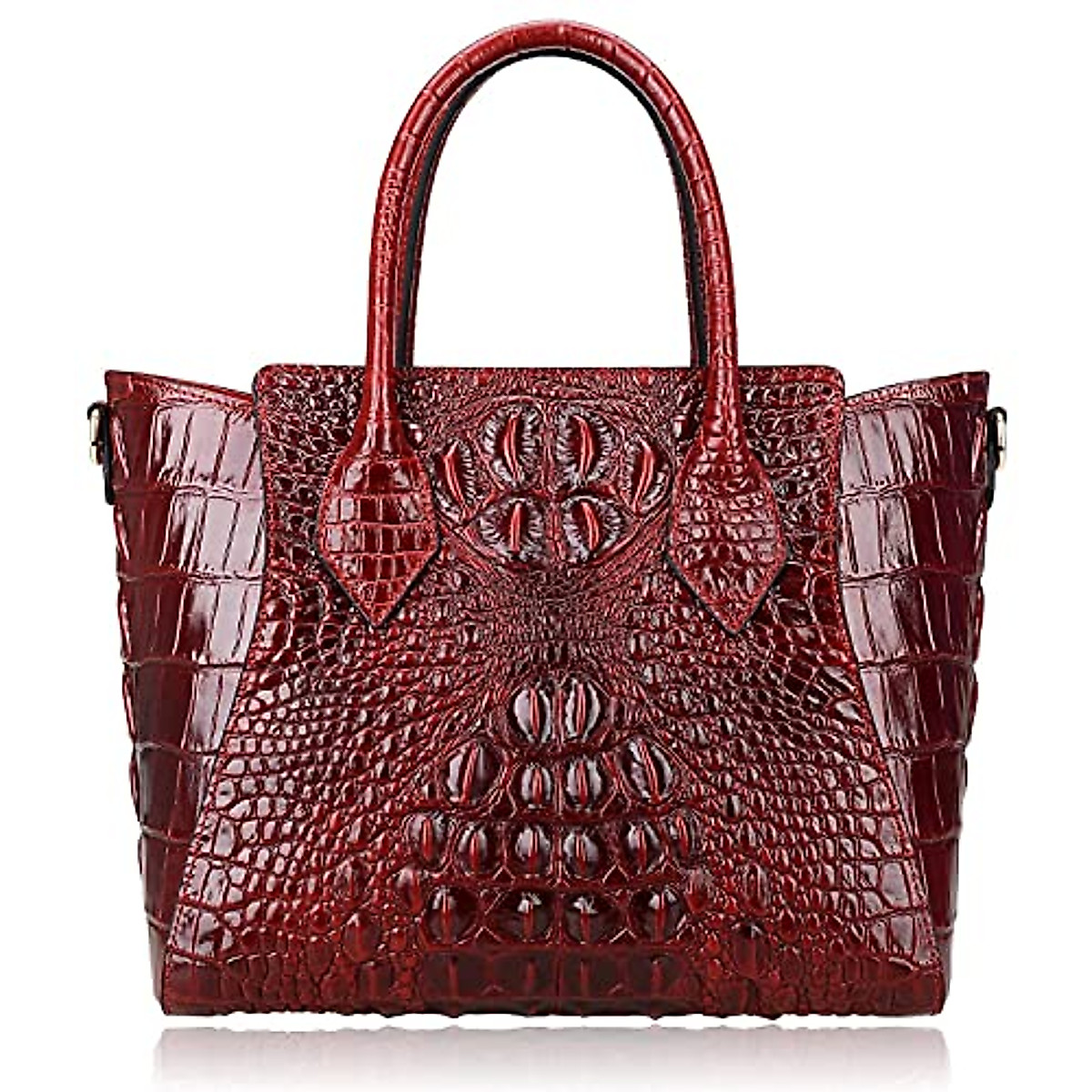 PIJUSHI Embossed Crocodile Handbags for Ladies Designer Purses Top Handle Shoulder Bag Bundle with Wristlet Wallet For Women Crocodile Leather Wallet Ladies Clutch Purses