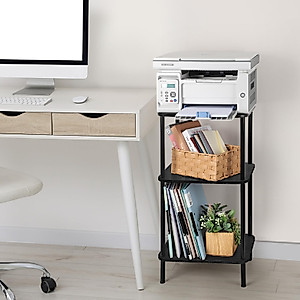 BTY Industrial 3 Tier Tall Side Table, 30" H, Black, Console Table, End Table