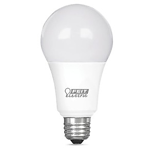 Feit Electric A19 LED Light Bulb, 75W Equivalent, Dimmable, 1100 Lumens, E26 Standard Base, 3000K Bright White, 90 CRI, Standard Light Bulb, Damp Rated, 22-Year Lifetime, OM75DM/930CA/2/6, 12 Pack