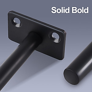 MHMYDZ 8 Pcs 6" Black Solid Steel Floating Shelf Bracket Blind Shelf Supports - Hidden Brackets for Floating Wood Shelves - Concealed Blind Shelf Support – Screws and Wall Plugs Included