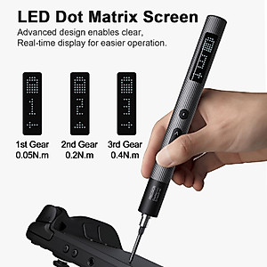 Precision Electric Screwdriver Set with LED Screen, 36 in 1 Mini Rechargeable Battery Power Repair Tool Kit with 0.3N.m, Leather Aluminum Case, Micro Cordless Automatic Screw Driver for iphone PC DIY