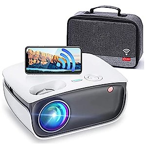 Mini WiFi Projector HD, 4000 Lumen Portable Home Theater Projector with 100" Screen & Carry Bag, Support 1080P & 200" Display, Compatible with iOS/Android/PC/TV Stick