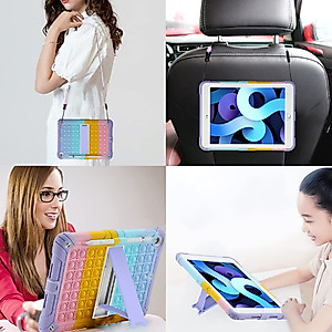 XZC Case for iPad 6th Generation/5th Generation (9.7 inch 2018/2017 Model)/iPad Air 2 Case/iPad Pro 9.7 Case Shockproof Cover with Pencil Holder and Strap (Rainbow 2)