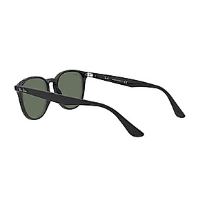Ray-Ban RB4259F Low Bridge Fit Round Sunglasses, Black/Dark Green, 53 mm