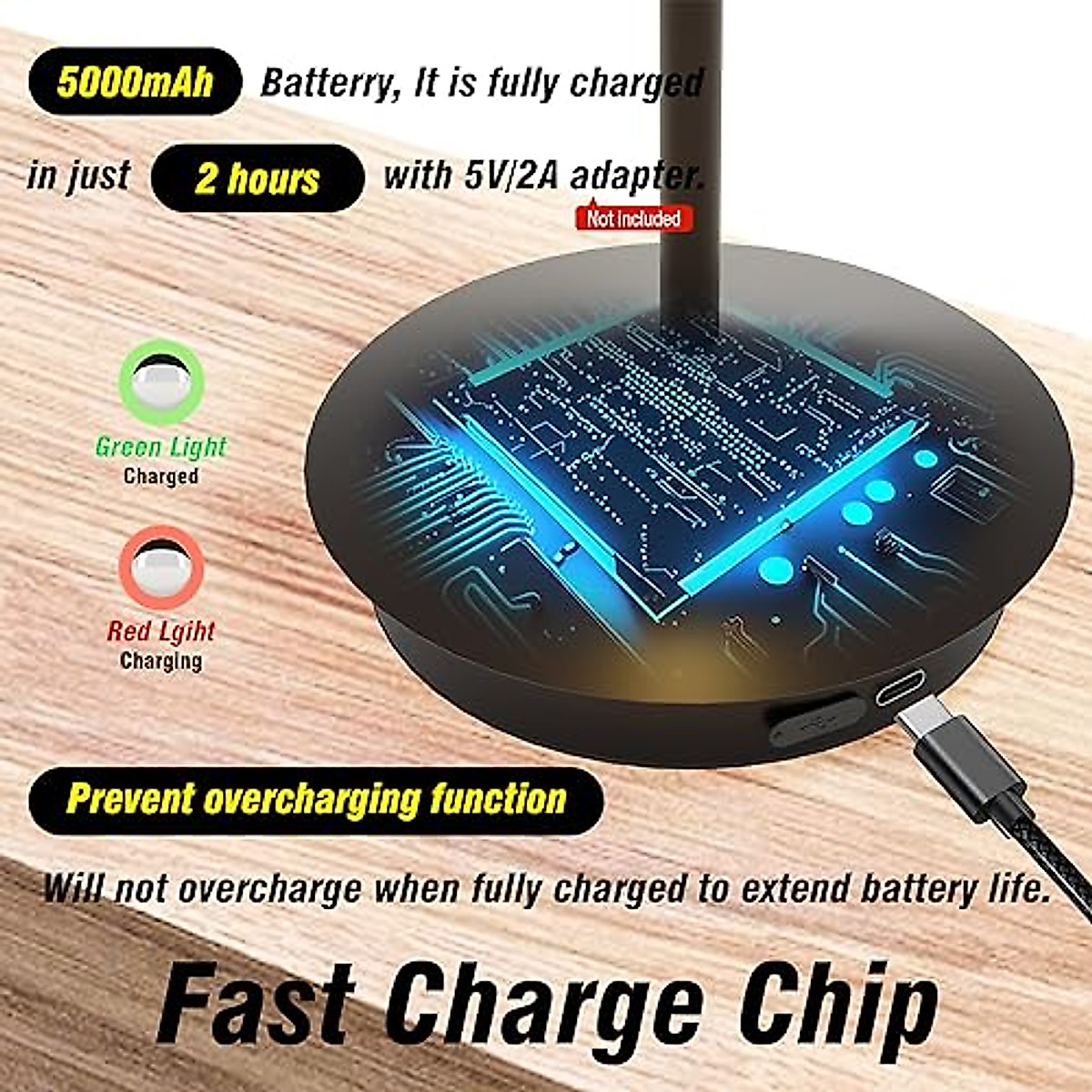 liveMAX Rechargeable Table Lamp,Cordless Table Lamp,Touch Dimmable Wireless Lamp in Aluminium,5000mAh Battery Desk Lamp for Home/Restaurant/Outside Dining/Dinner/Patio(Brown)