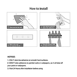 HYPEXA Shower Caddy 5 Packs, Shower Shelves, Adhesive Shower Organizer No Drilling, Large Capacity Wall Mounted Shower Storage, Stainless Steel Bathroom & Kitchen Wall Organization, Black