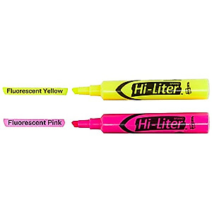 Avery Hi-Liter, Desk Style, Chisel Tip, 24 Pink and Yellow Highlighters, 2-Pack, 48 Total (31448)