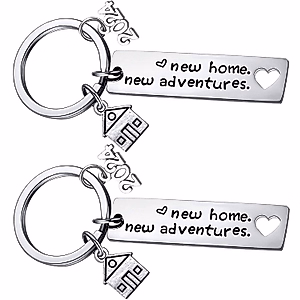 2PCs New Home Keychain 2024 Housewarming Gift for New Homeowner House Keyring Moving in Key Chain New Home Owners Jewelry from Real Estate Agent