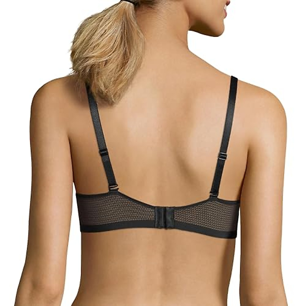 Hanes womens Oh So Light Foam Comfortflex Fit Wirefree Mhg521 Bra, Black/Nude, Large US