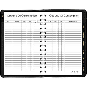 AT-A-GLANCE Auto Mileage Log Record Book, 3.75 x 6.12 Inches, Black (AAG8013505)