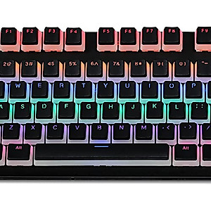 Happy Balls Pudding Keycaps PBT Backlit Cherry MX Keycap Set Doubleshot OEM Profile Translucent with Keycap Puller for US UK Layout 61 87 104 108 MX Switches Mechanical Keyboard(Black)