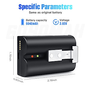 Necesa Rechargeable Battery R Video Doorbell 2/3/4 Replacement Camera Batteries 3.65V 6040mAh Cam Battery Upgraded Batteries Larger Capacity (2pcs)