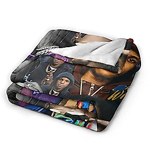 A Boogie Rapper Wit Da Hoodie Band Throw Blanket Soft Cozy Flannel Blankets Decor for Bed Couch Living Room Travel Outdoor 40"X30"