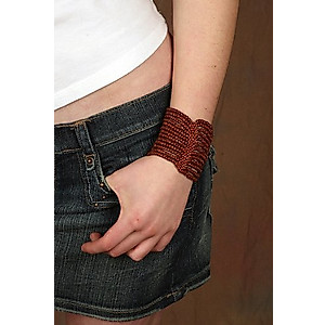 Curious Designs Cuff Bracelet, Black and 1 Assorted - Glass Beaded Stretch Style, Elastic, 6.5 to 8 Inches