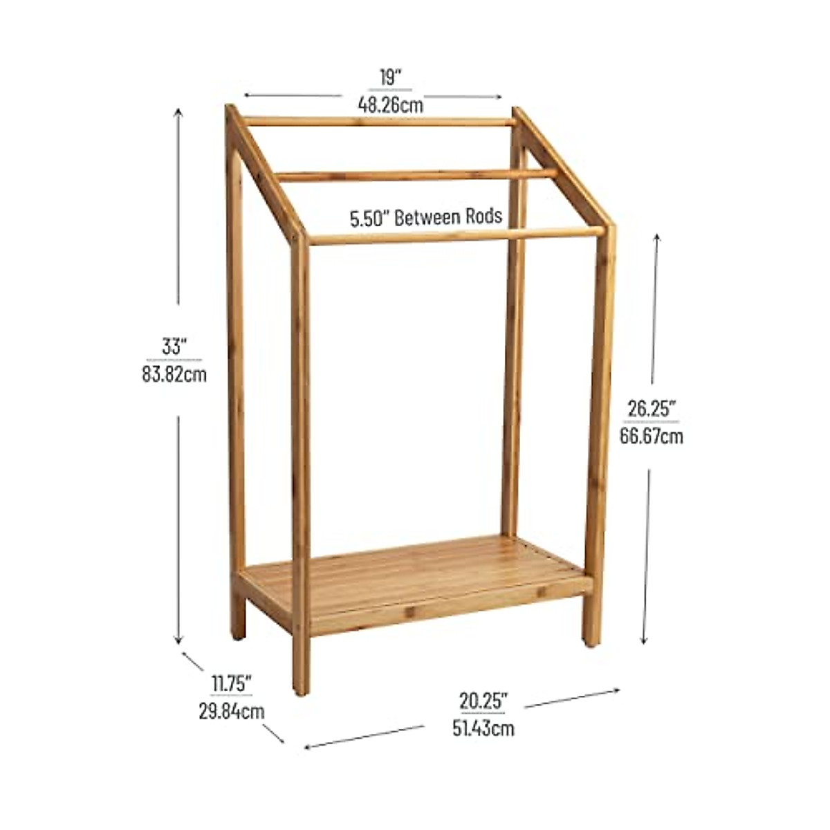 Mind Reader Bali Collection, 3-Tier Graduated Bamboo Drying Rack, Brown