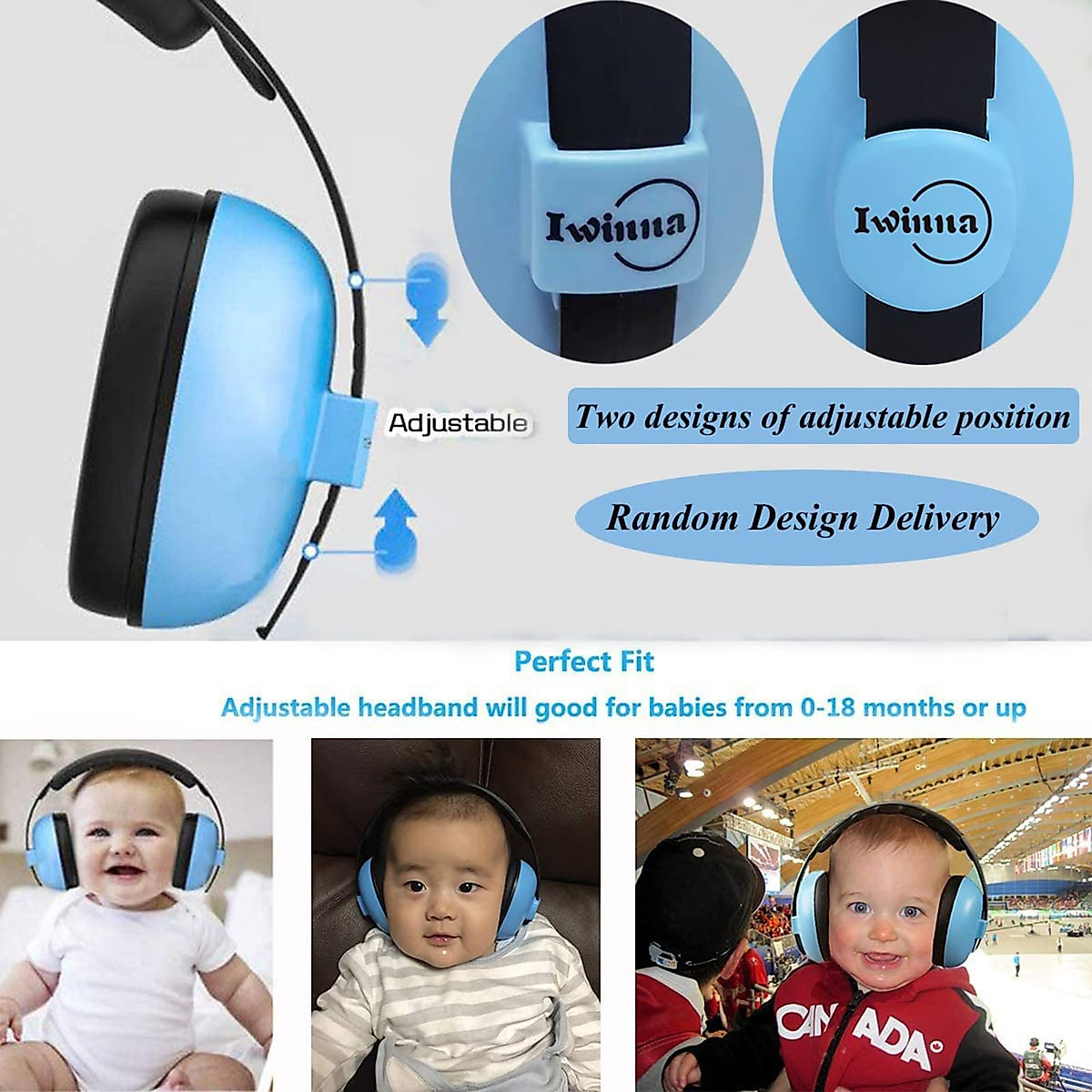Baby Ear Protection Aged 0-3 Years Noise Canceling Baby Headphones for Newborn Toddler Infant Protective Ear Covering Shields Earmuffs for Sleep Airplane Travel(Blue)