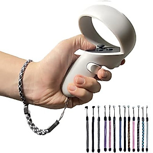 Improved Replacement Wrist Straps for Oculus Quest 2 Gen Controller, Sturdy Comfy Adjustable Hand Strap for Oculus 2, Easy Attach White Resin Stopper for Oculus Controllers