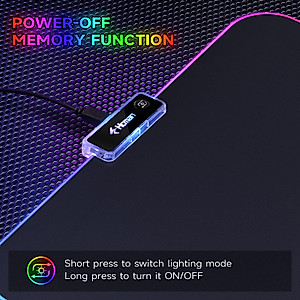 Hcman RGB Gaming Mouse Pad, Small Mousepad 340×245×3mm, PC Gaming Accessories LED Mouse Mat for Desk, Mouse Pads Boy Gifts for Computer Gamer - Black