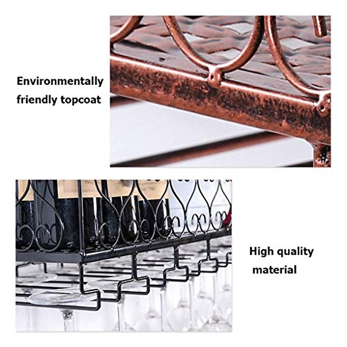 PIBM Stylish Simplicity Correction Fluid Mouse Wine Glass Rack Upside Down Wine Rack Bar Bar Wine Glass Rack Goblet Hanger Hanging Red Wine Glass Correction Fluid, Bronze , 100*25CM