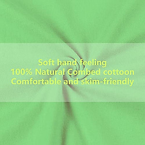 AMERICLOUD Kids Short Sleeve T-Shirt Youth Soft Tee Crewneck Cotton T Shirts for Boys and Girls Size 3-12 Years(Green-L)