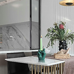 DUMEINA Funny Hand Shaped Candlestick for Taper Candles, Decorative Candle Holders for Party,Wedding,Dinning,Home Decorations,Fits 0.86 Inch Thick Candle&Led Candles(Green)