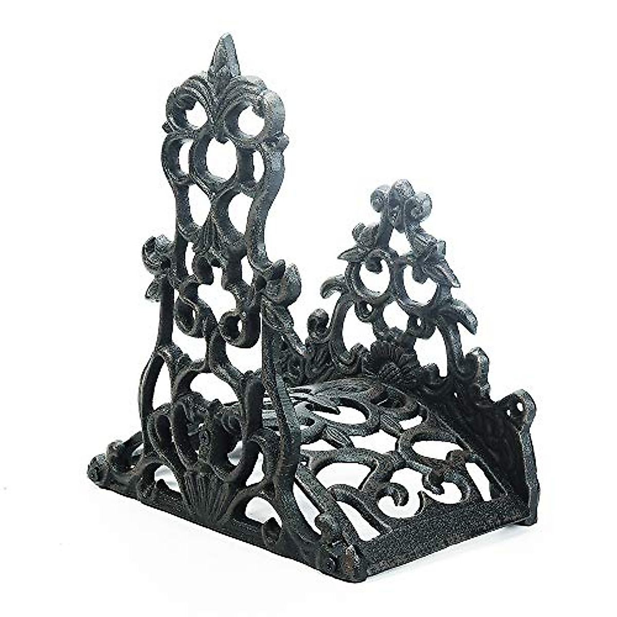 Sungmor Heavy Duty Cast Iron Garden Hose Holder - Wall Mounted Water Hose Hanger - Antique Emblem Decorative Hose Reel - Water Hose Rack Butler Storage - Two Installation Methods Wall Decor Holder