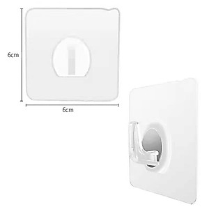 CQCZB Transparent Self-Adhesive Hook Wall Hook, Suitable for Bathroom,Kitchen Home Office Stainless Steel Wall,WaterproofPunch-freeNail-freeStickyHookPlasticMulti-Purpose (B---20PCS)