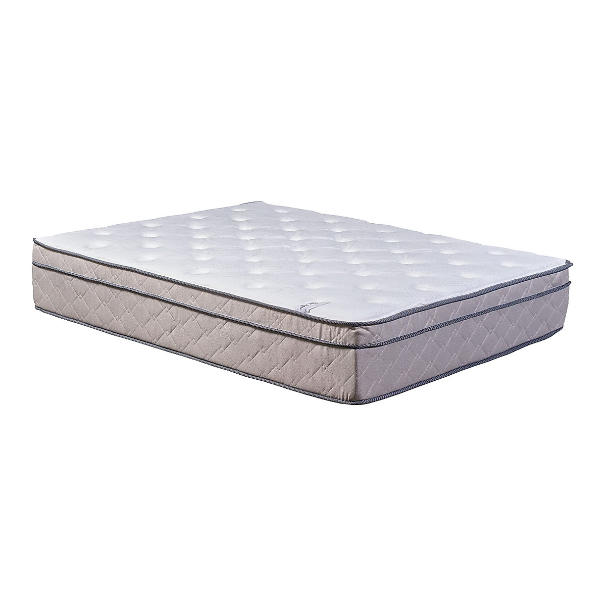 Continental Sleep Soft Encased Hybrid Eurotop Pillowtop Memory Foam Gel Innerspring Mattress, Good for The Back, Queen, White/Brown