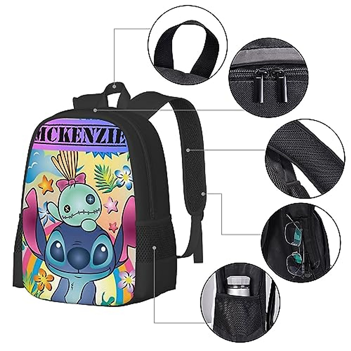 Anime Stitch Backpack Cartoon Anime Character Travel Rucksack Bag Cute Laptop Backpack Woman Men Casual Backpack Gifts