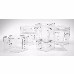 Rubbermaid Commercial Products Plastic Space Saving Square Food Storage Container For Kitchen/Sous Vide/Food Prep, 2 Quart, Clear (Fg630200Clr) (Pack of 2)