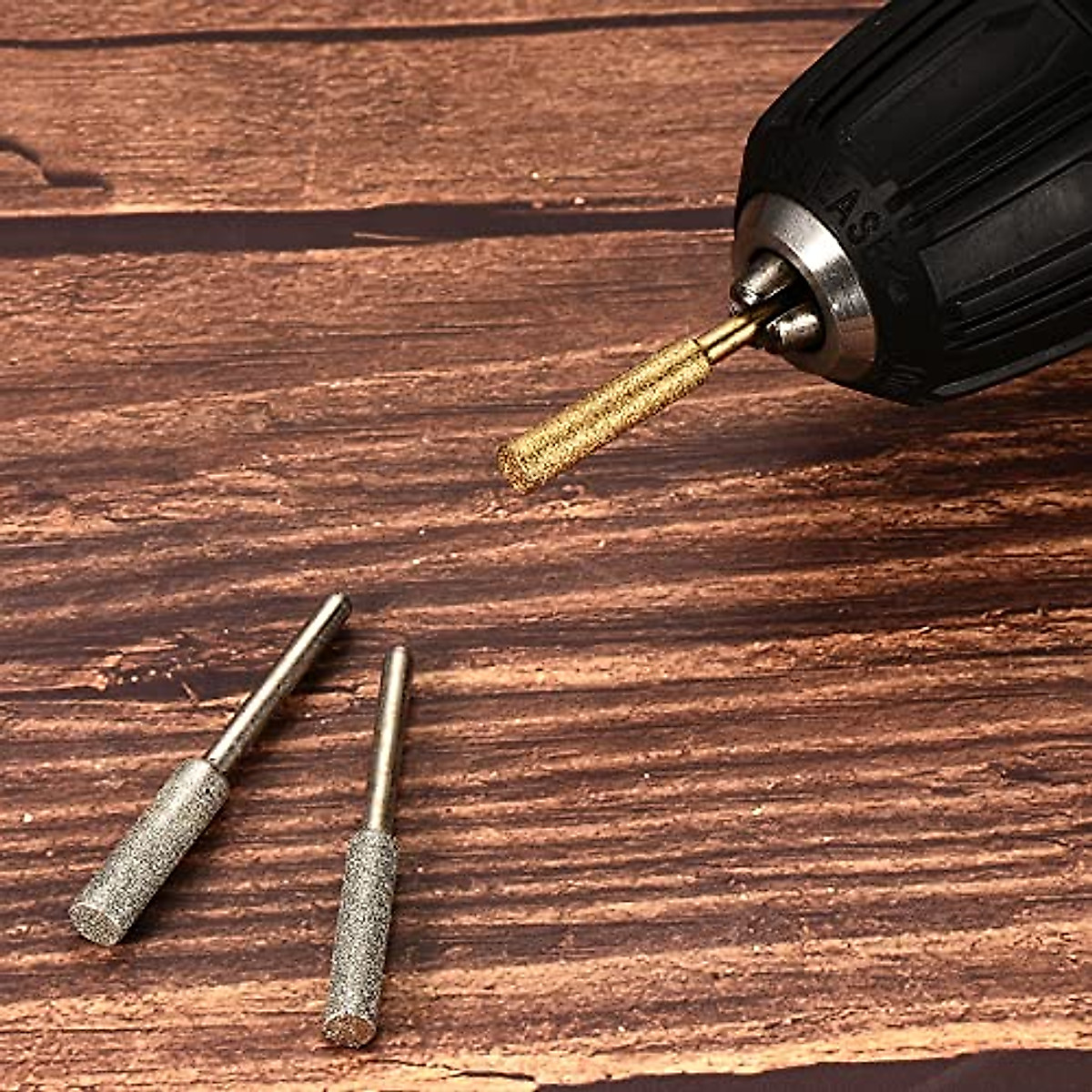 PATIKIL 5/32 Inch Diamond Chainsaw Sharpener, 16 Pack Titanium Plating Sharpening Stone Polishing Grinding File Tool, Golden