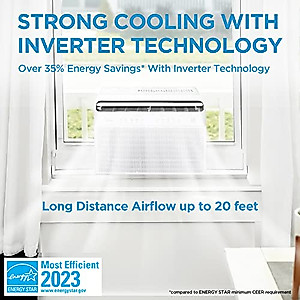 Midea 12,000 BTU U-Shaped Smart Inverter Window Air Conditioner–Cools up to 550 Sq. Ft., Ultra Quiet with Open Window Flexibility, Works with Alexa/Google Assistant, 35% Energy Savings, Remote Control