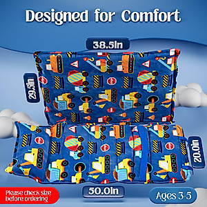 Klevly Nap Mats for Preschool Ages 3-5 | Soft & Non-Toxic Fabric | Nap Mat for Toddlers | Toddler Nap mats for Daycare | Kindergarten Nap Mat | Toddler Nap Mat | Construction Kids Nap Mat