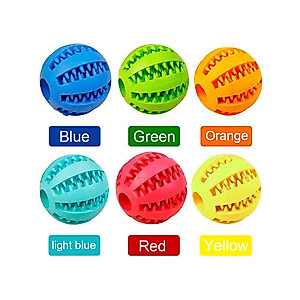 Sunglow 2 Pack Dog Toy Ball，Nontoxic Bite Resistant Teething Toys Balls for Small/Medium/Large Dog and Puppy Cat, Dog Pet Food Treat Feeder Chew Tooth Cleaning Ball Exercise Game IQ Training Ball