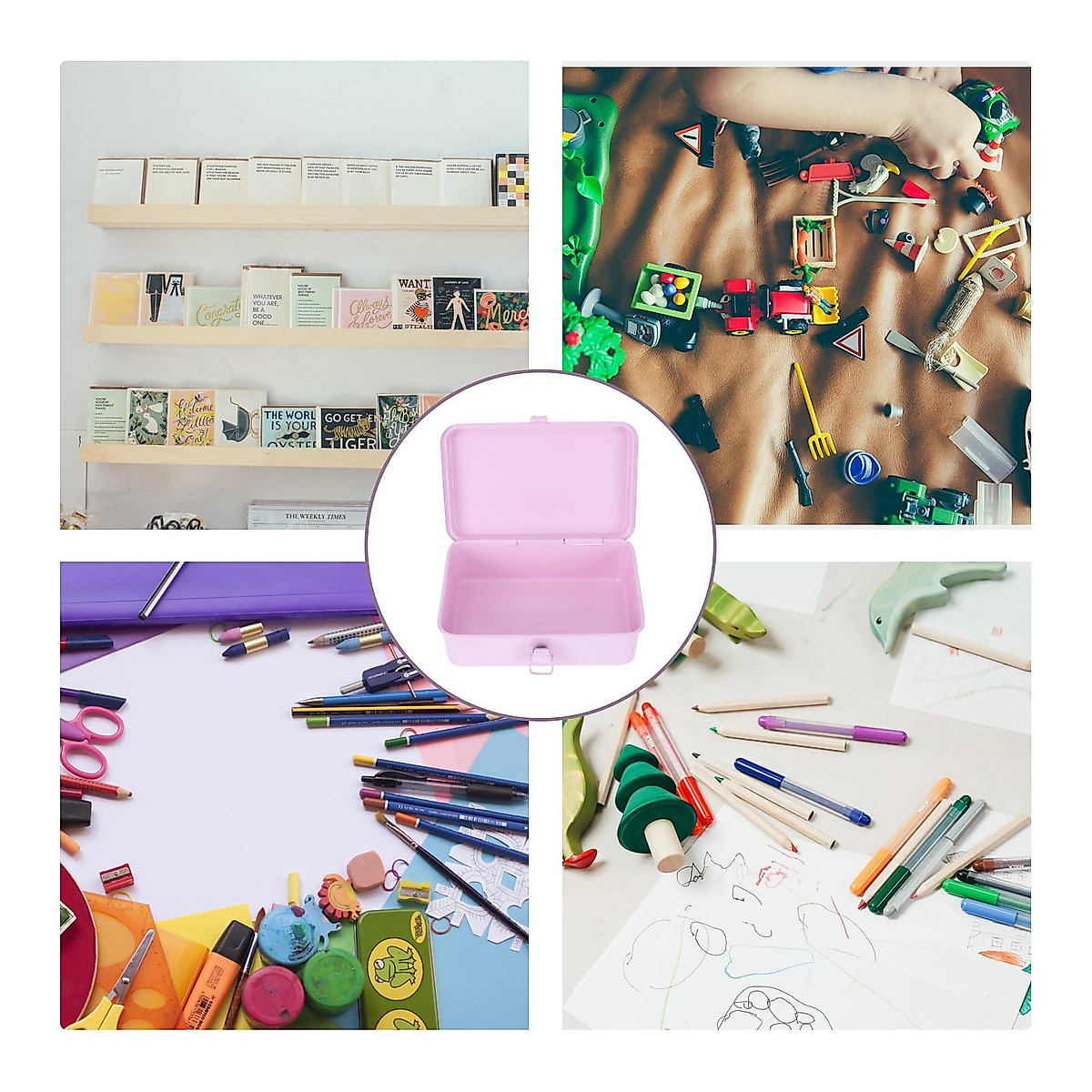 Cabilock 1pc Box Snack Metal Nesting tins Drawer Box Storage Rack Household Trash Box Simple Sundries Holder Storage Container Hinge Tray Mini Hinges Rectangle Jewelry Box Seal