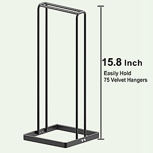 TOFIIGREM Hanger Organizer Hangers Storage, Hanger Rack Holder for 80 Velvet Hangers Plastic Hangers Wire Hangers Wood Hangers Closet Space Saving, Sturdy Clothes Hanger Stacker (Black)